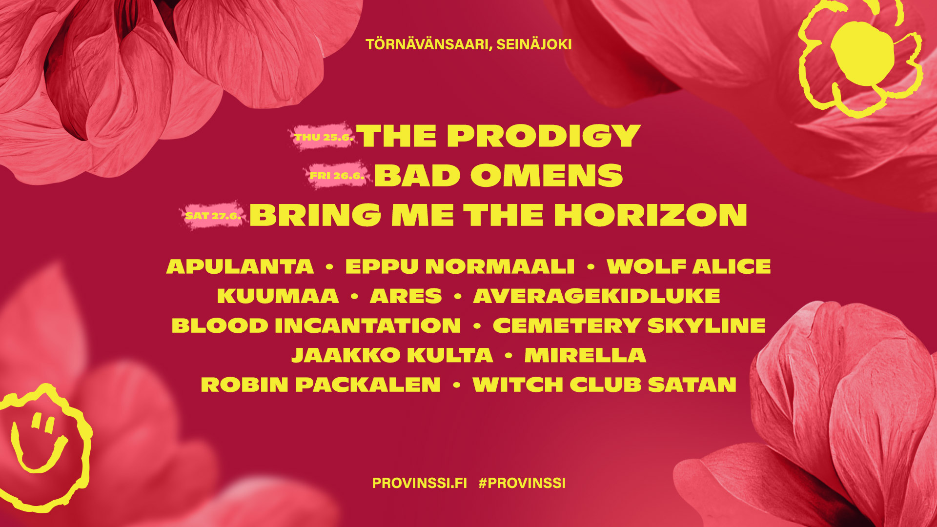 DAILY LINEUP AND DAY TICKETS | Provinssi 2026